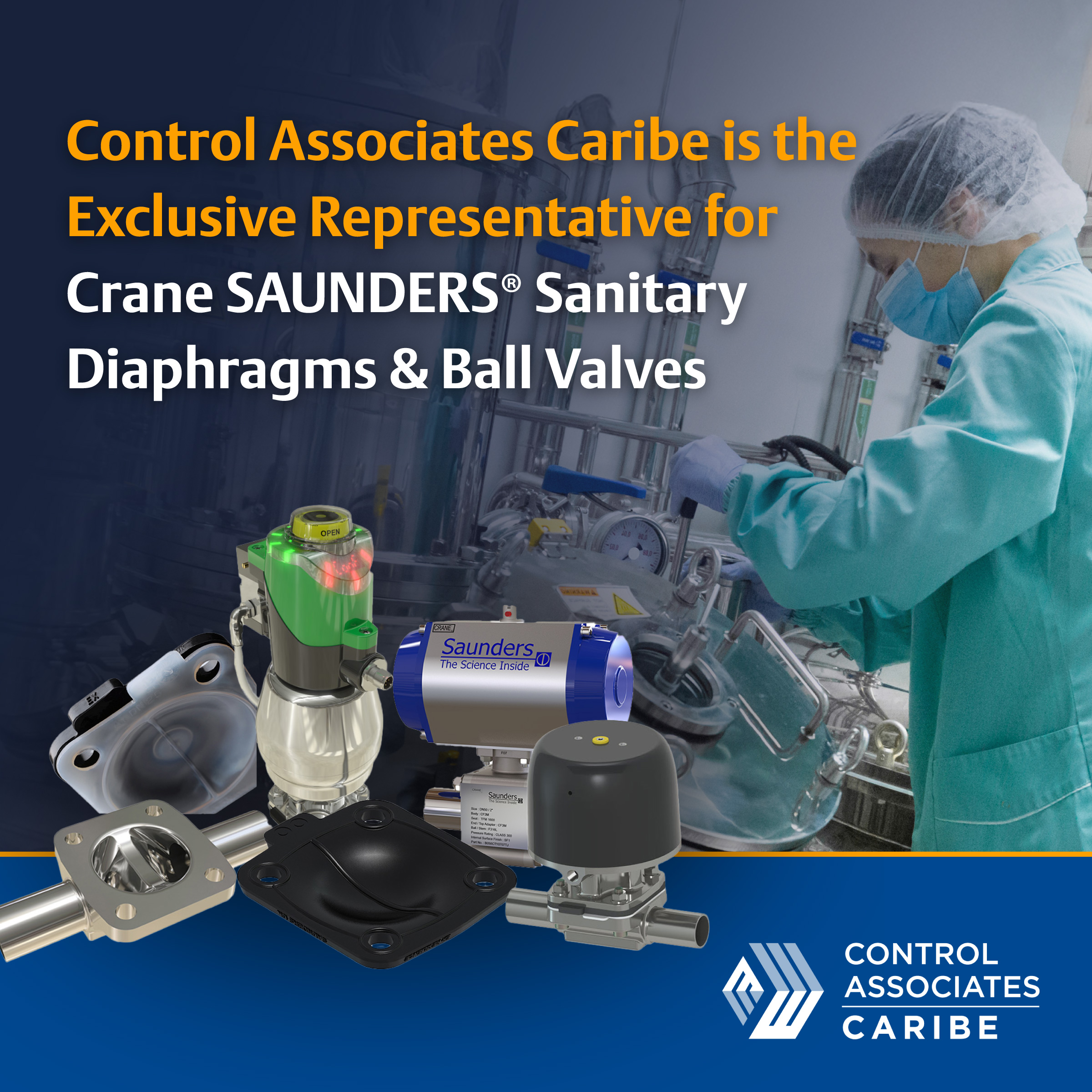 Exclusive Representative for Crane SAUNDERS® Sanitary Diaphragms & Ball